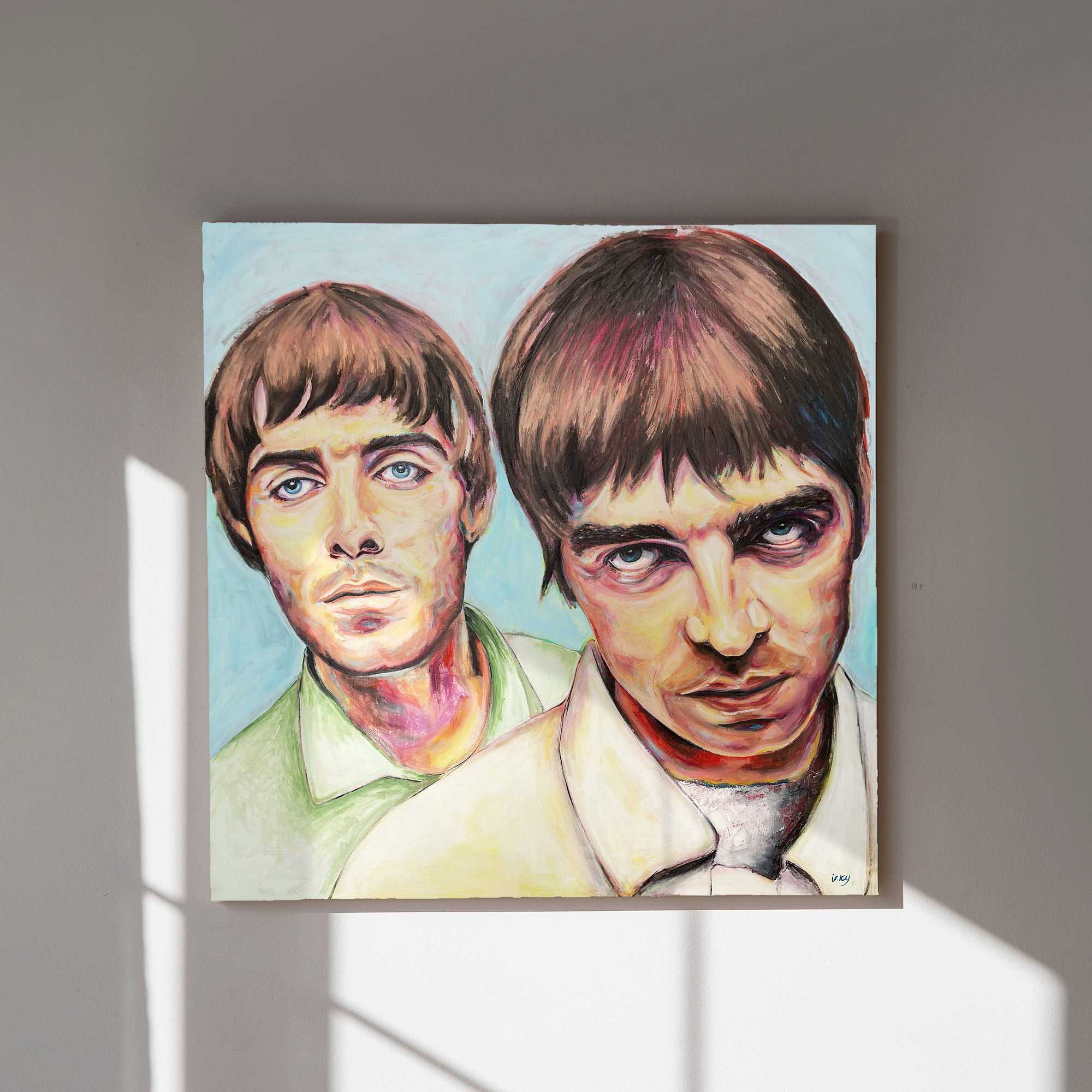 Oasis Noel and Liam Gallagher Original Painting - Inky Thump Art